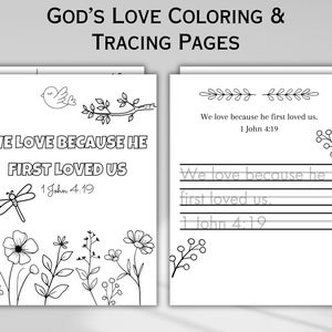 Bible Verse Coloring Printable Sunday School Craft About God Love Kids ...