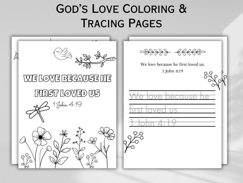 Bible Verse Coloring Printable Sunday School Craft About God Love Kids ...
