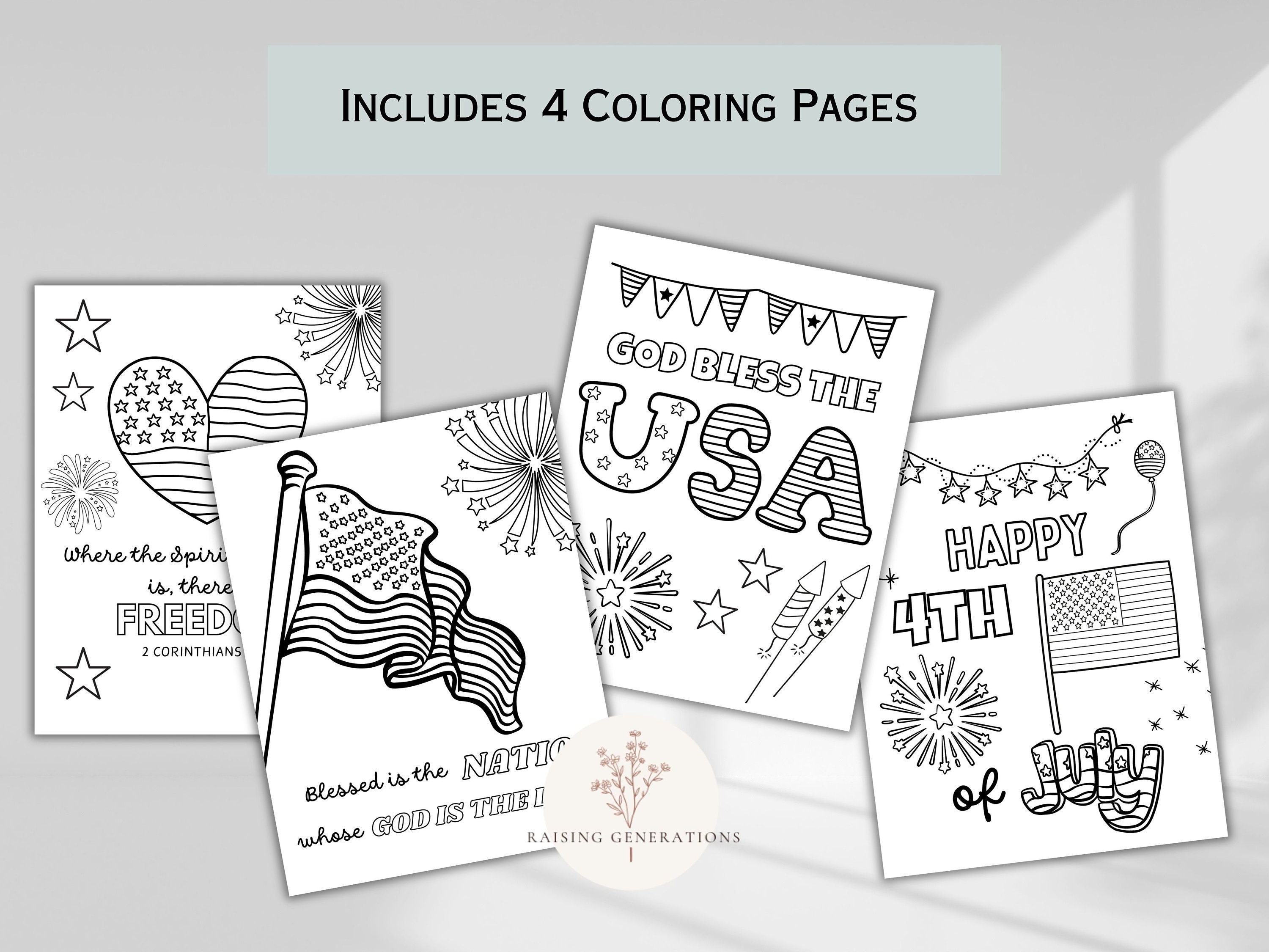Christian 4th of July Coloring Pages 4th of July Craft for Kids Church ...