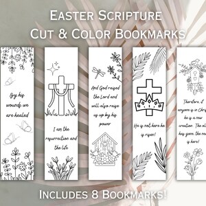 8 Christian Easter Coloring Bookmark Bundle Children's Ministry ...