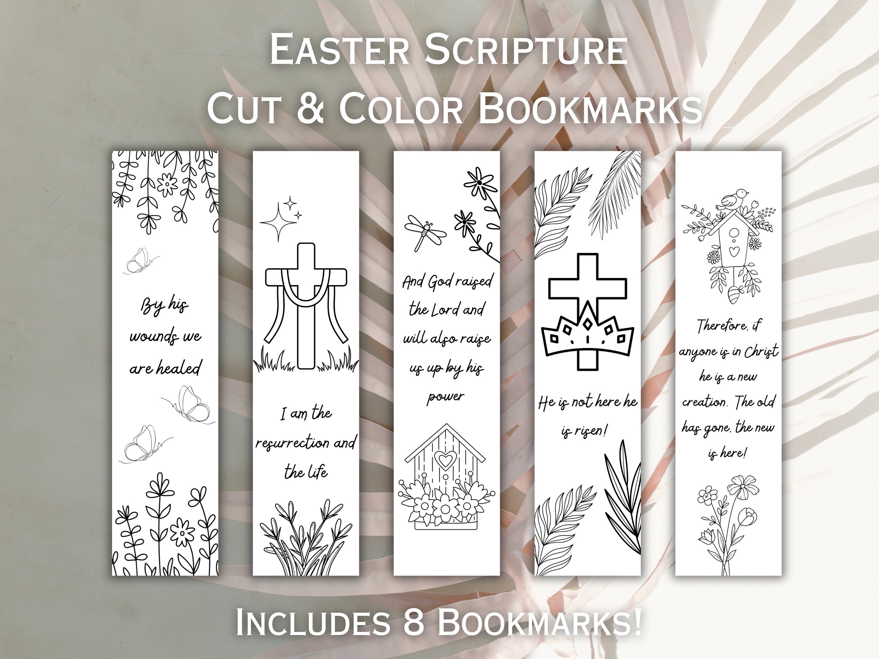 8 Christian Easter Coloring Bookmark Bundle Children's Ministry ...