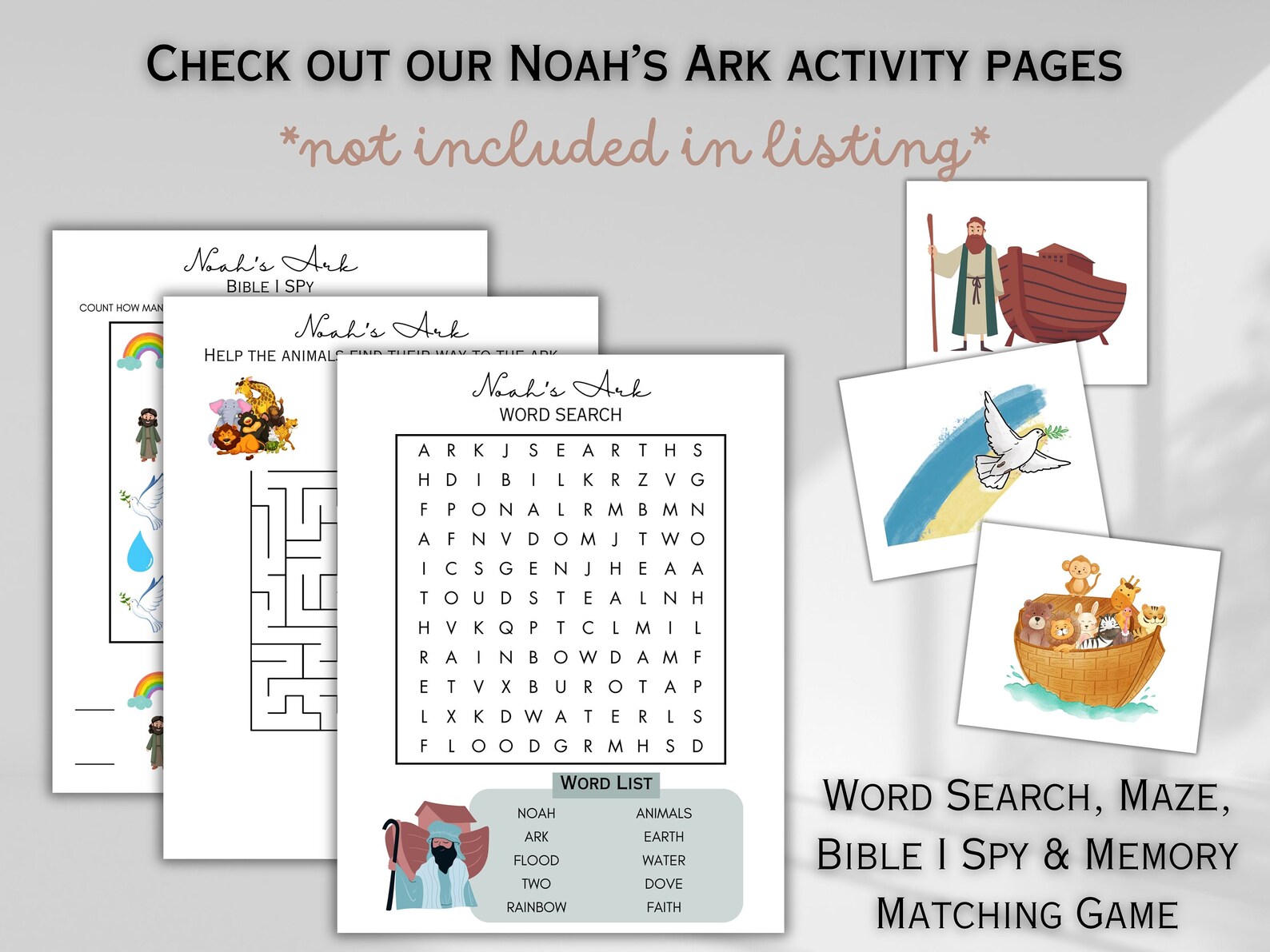 Noahs Ark Color Craft for Sunday School Lesson Book Lover Gift Reading ...
