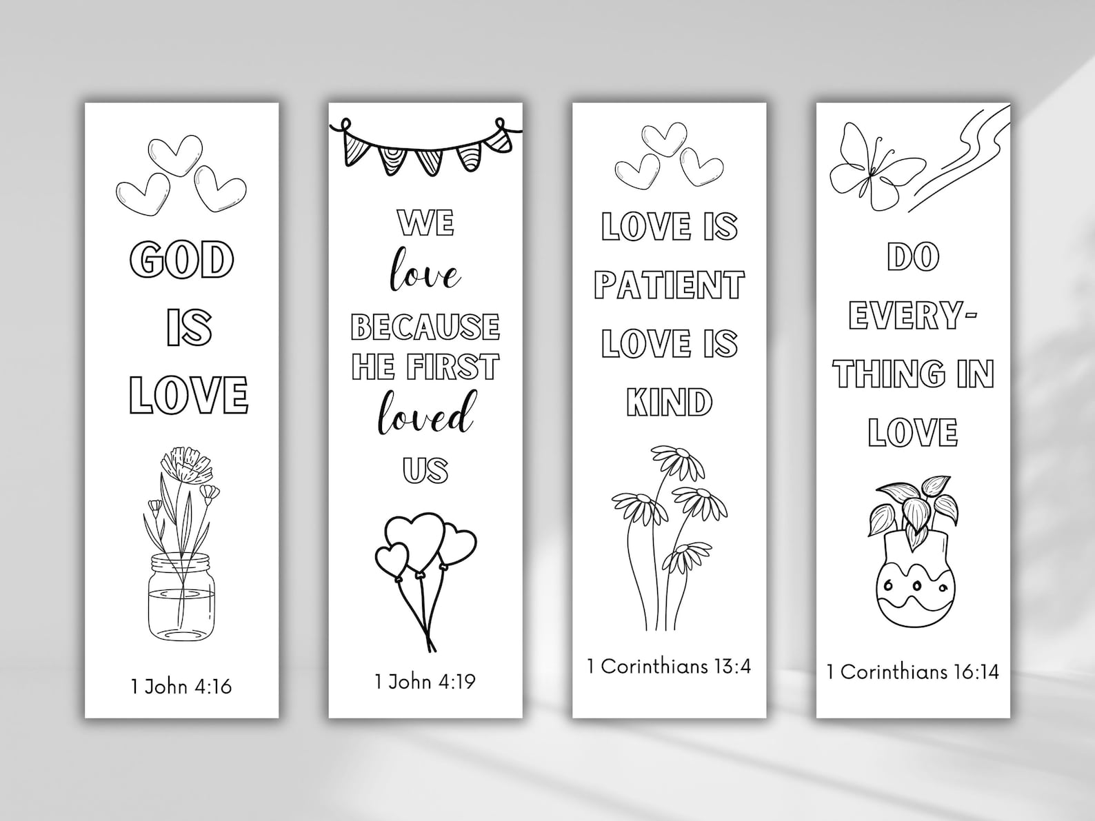 Bible Verse Coloring Bookmarks Printable Sunday School Craft About Gods ...
