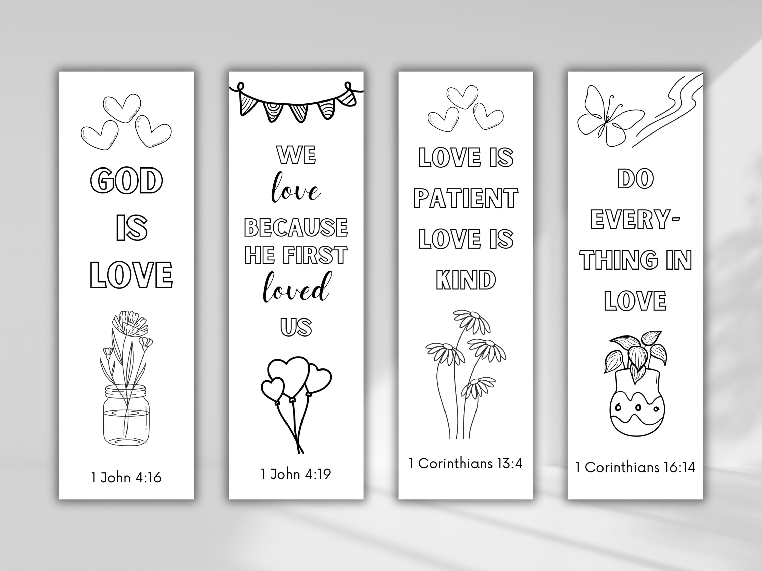 Bible Verse Coloring Bookmarks Printable Sunday School Craft About Gods ...
