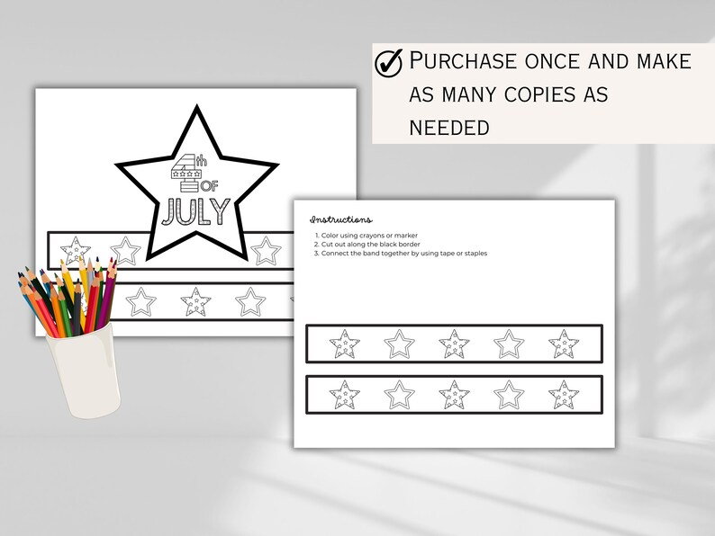 4th of July Craft for Kids Craft 4th of July Printable USA Paper Hat ...