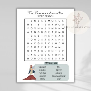 10 Commandments Printable Activity | Word Search, Maze, Memory Matching ...
