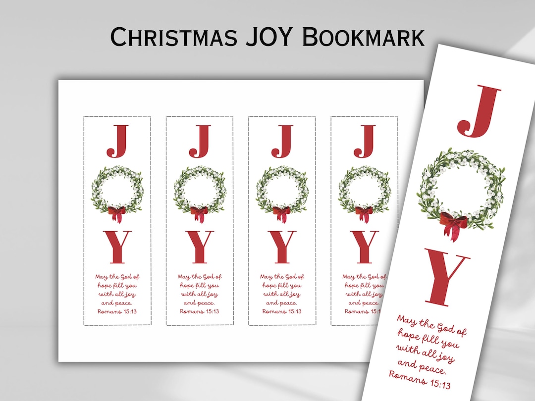 Christian Christmas Bookmark Church Favor Printable Bible Verse Gift ...