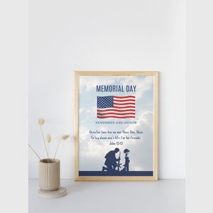 Christian Memorial Day Poster Bible Verse Cards Church Scripture Cards ...