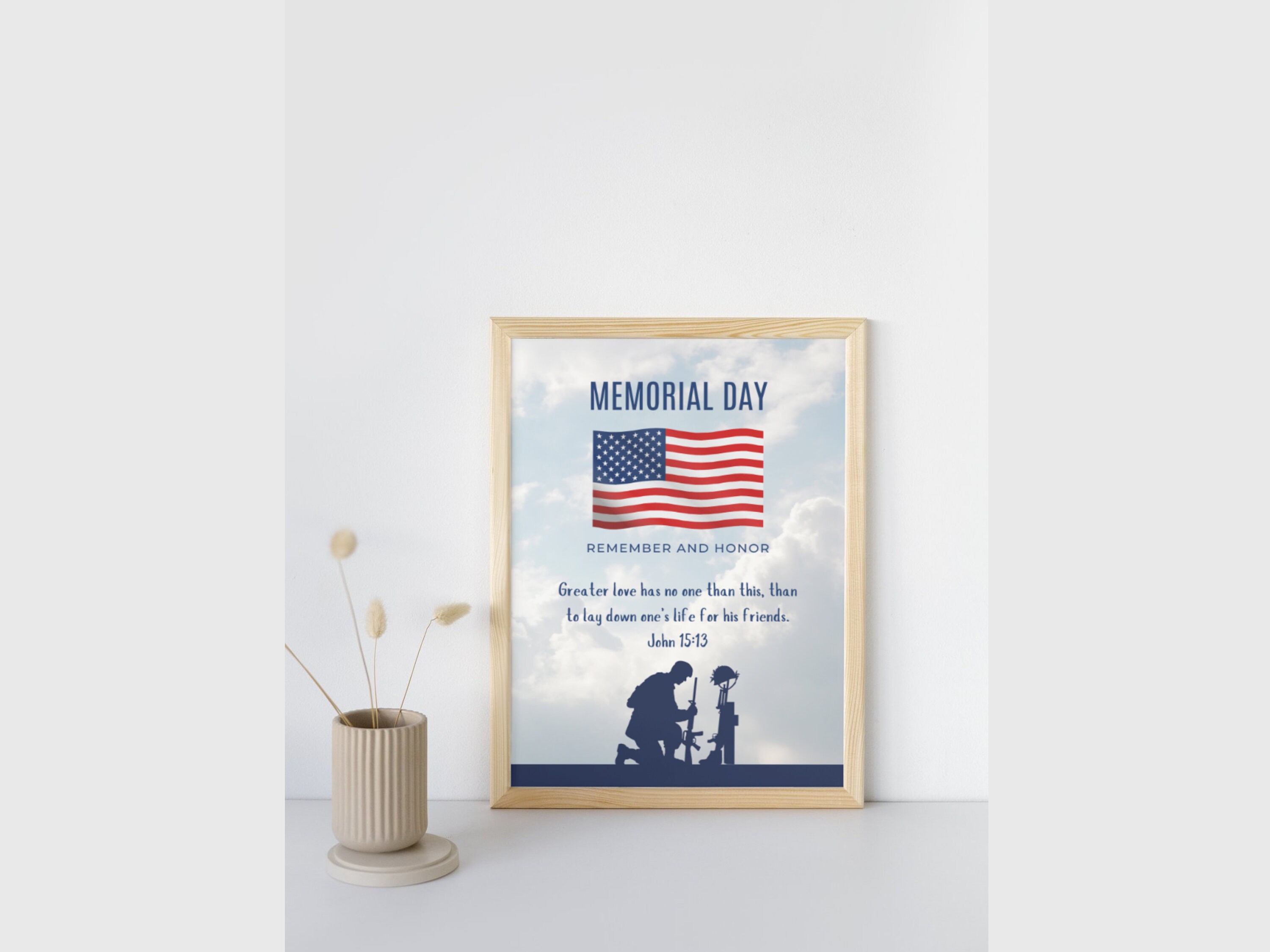 Christian Memorial Day Poster Bible Verse Cards Church Scripture Cards ...