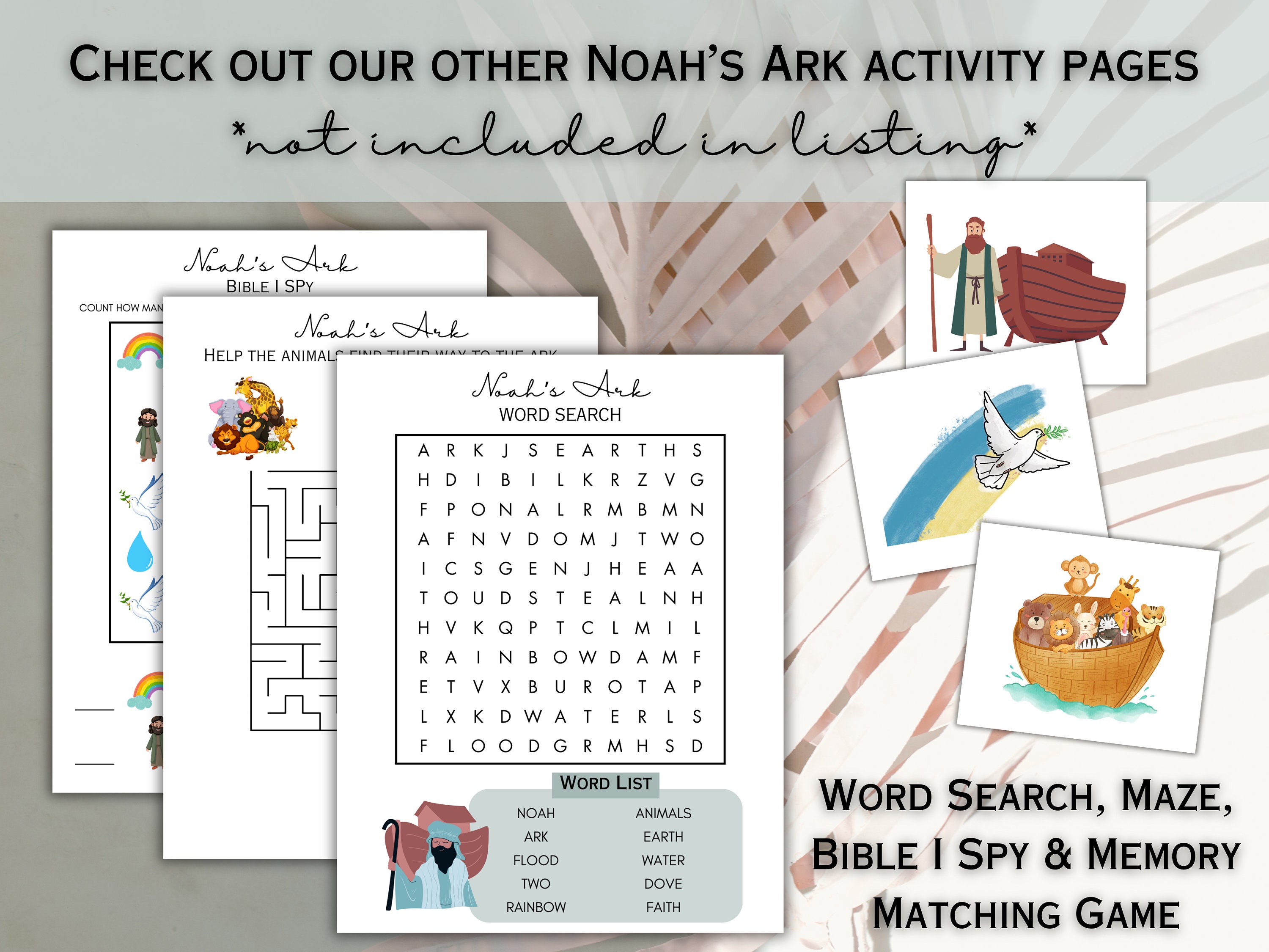 Noahs Ark Color Craft for Sunday School Lesson Book Lover Gift Reading ...