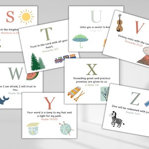 ABC Bible Verse Flashcards Scripture Card Printable Alphabet Bible ...