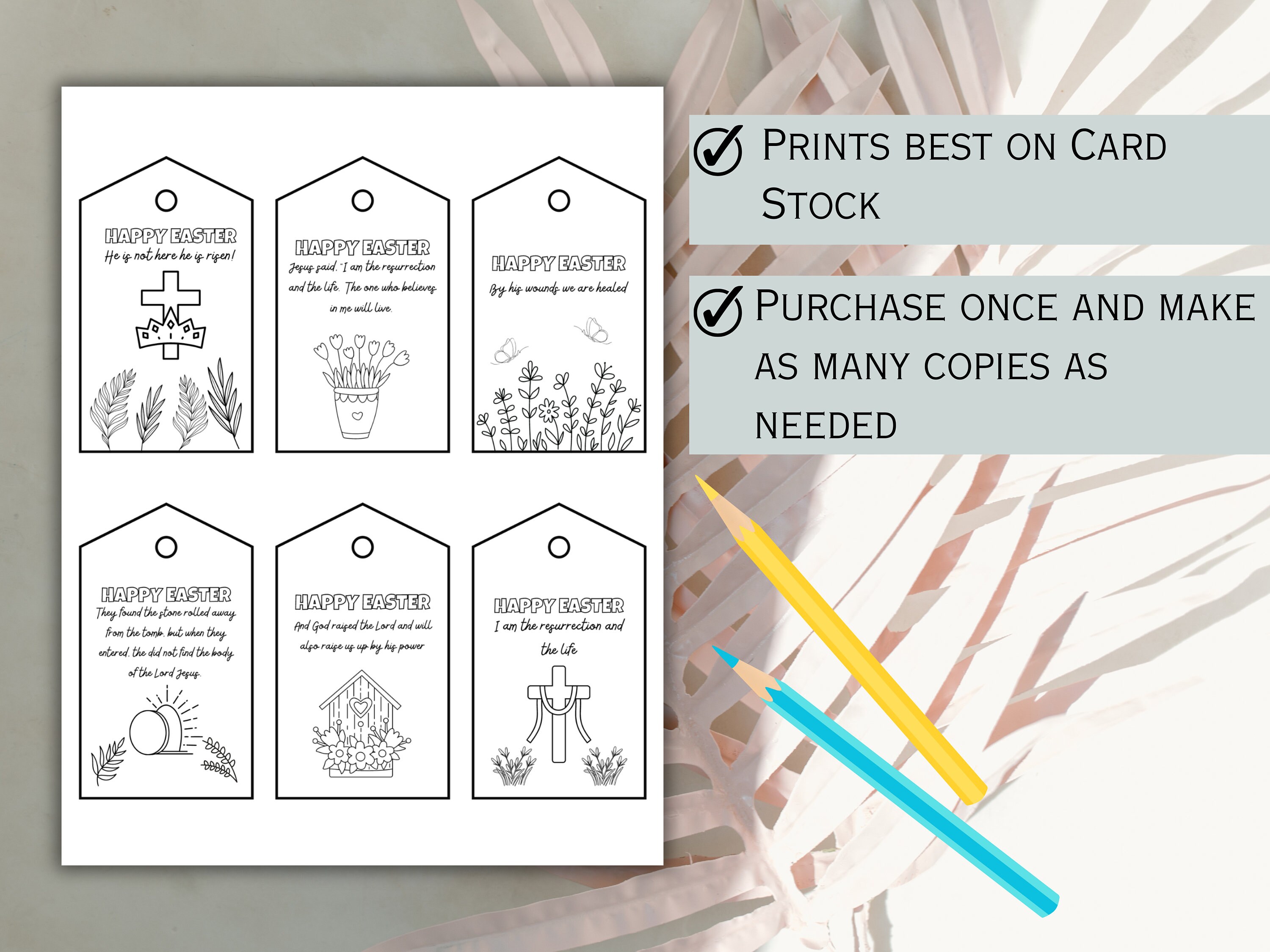 Printable Easter Gift Tag Sunday School Craft for Kids Bible Verse ...