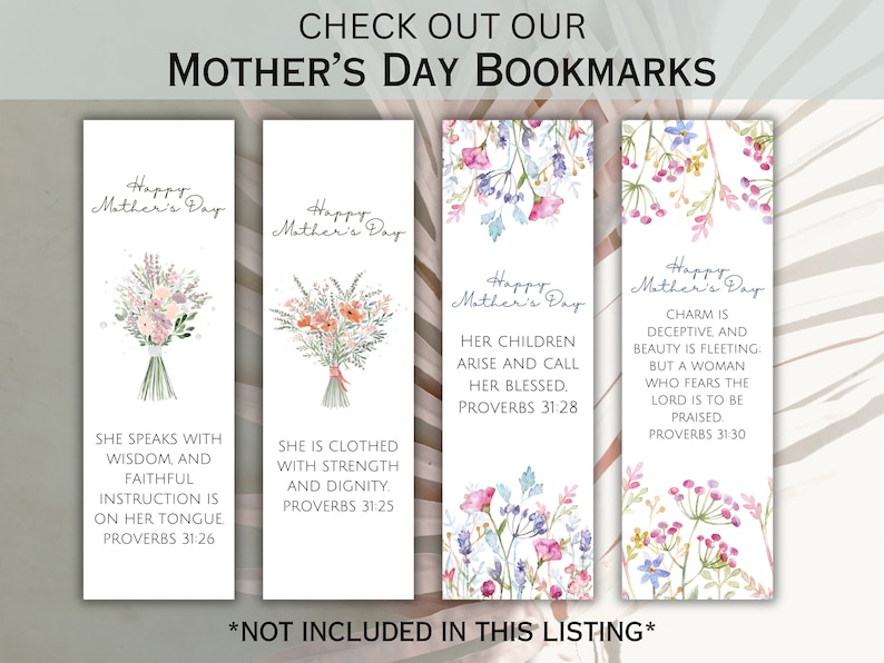 Floral Mothers Day Bible Verse Cards Mothers Day Scripture Cards for ...