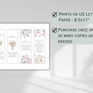 Christian Mothers Day Floral Bookmark Church Gift Tag for Mothers ...