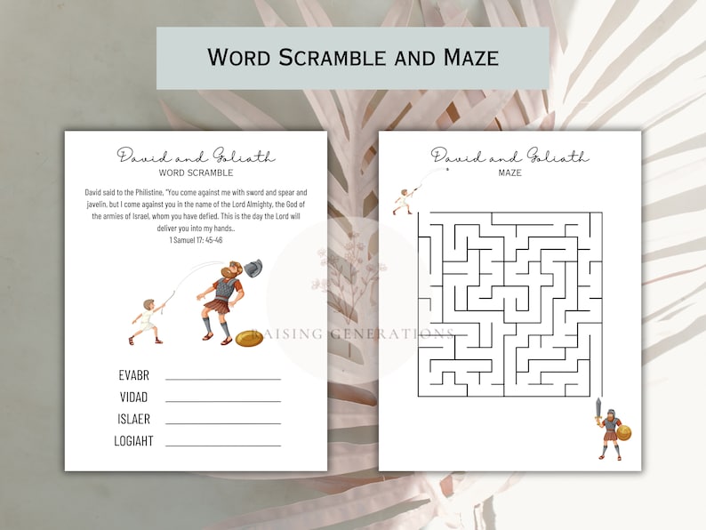 David and Goliath Craft Sunday School Activity for Kids Bible Games ...