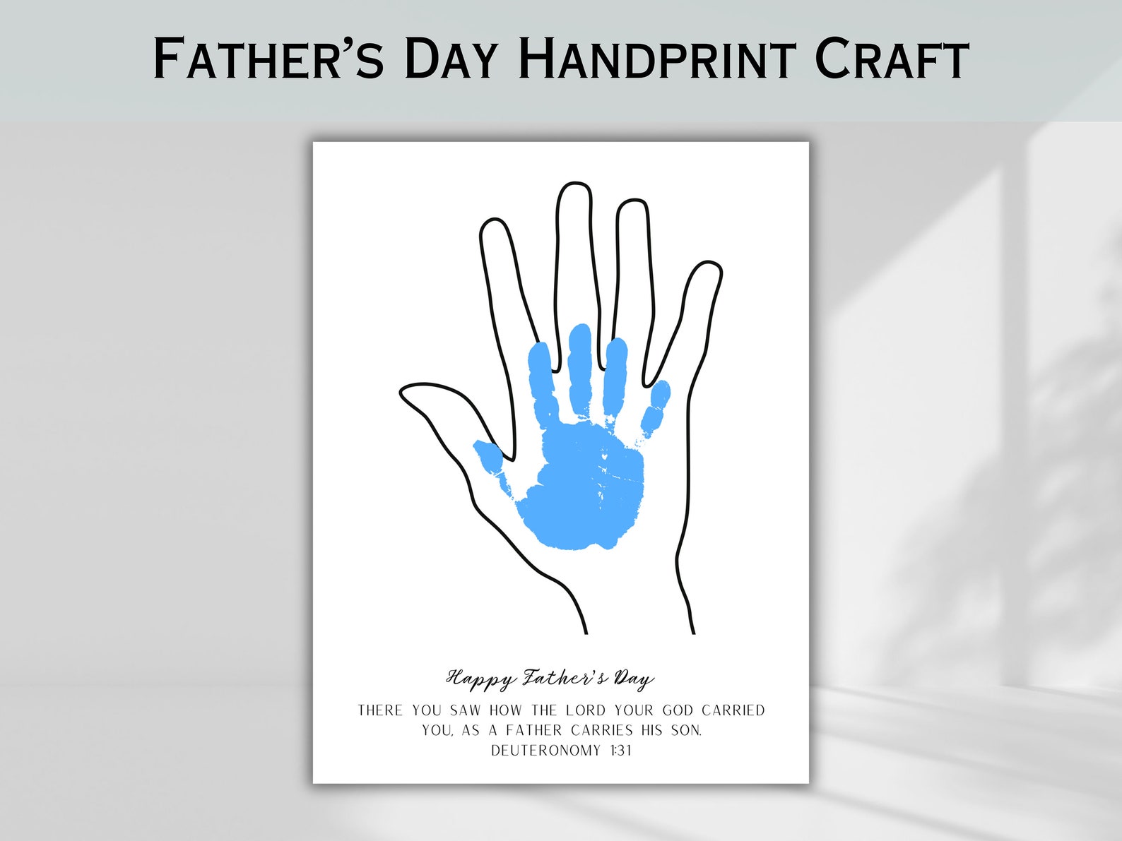 Christian Fathers Day Craft for Dad Handprint Art From Kids Printable ...