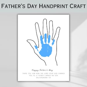 Christian Fathers Day Craft for Dad Handprint Art From Kids Printable ...
