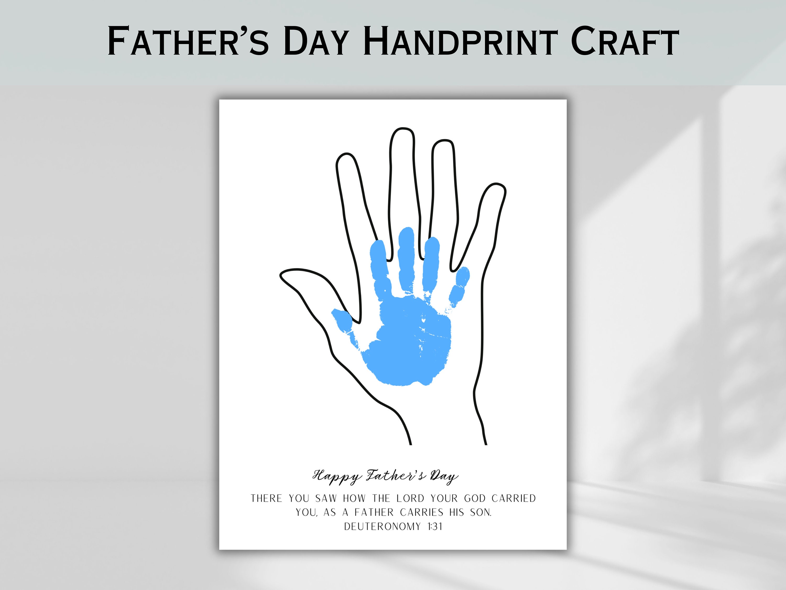 Christian Fathers Day Craft for Dad Handprint Art From Kids Printable ...