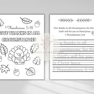 Thanksgiving Bible Craft for Kids Bible Verse Coloring Printable Sunday ...