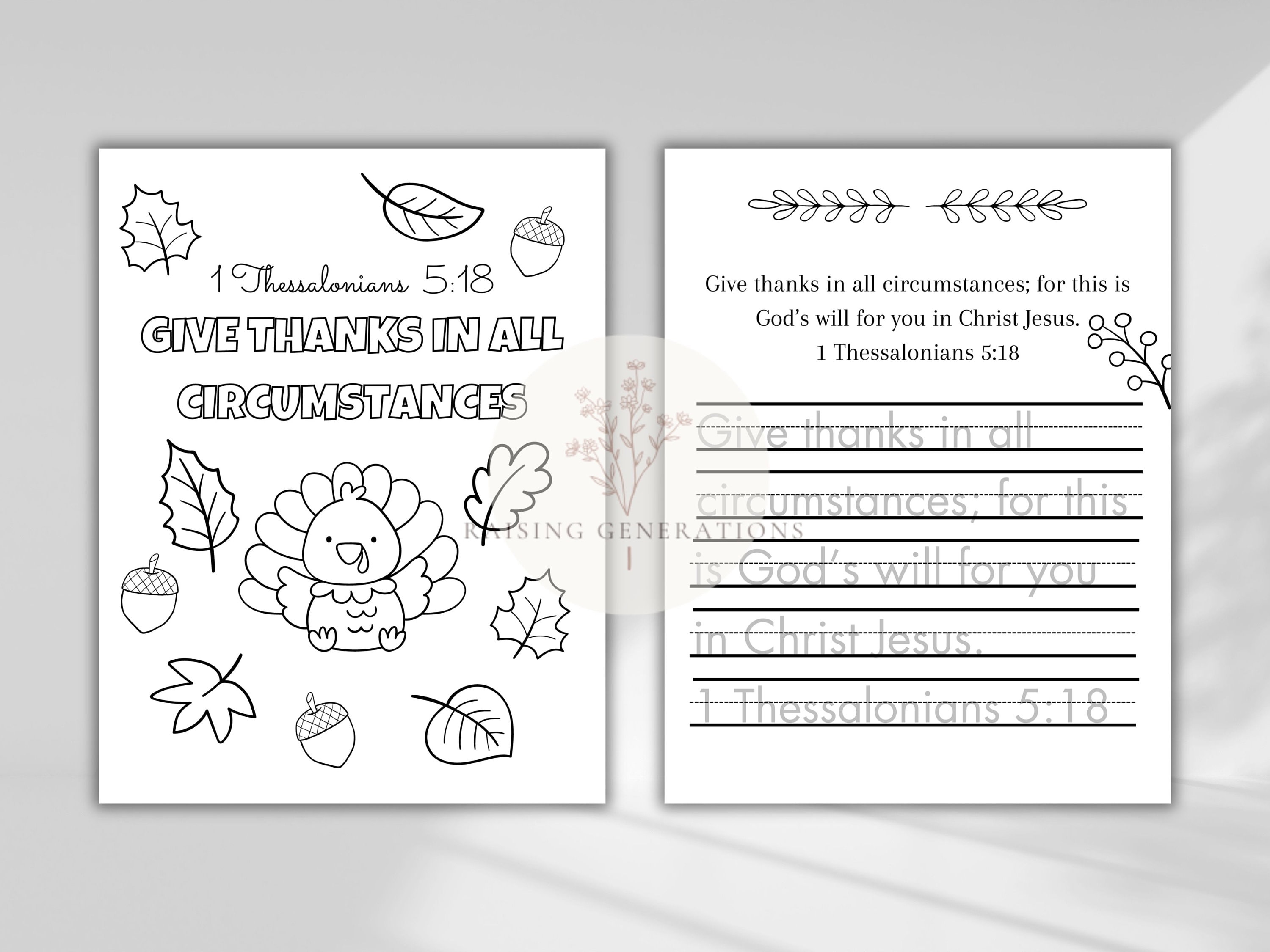 Thanksgiving Bible Craft for Kids Bible Verse Coloring Printable Sunday ...