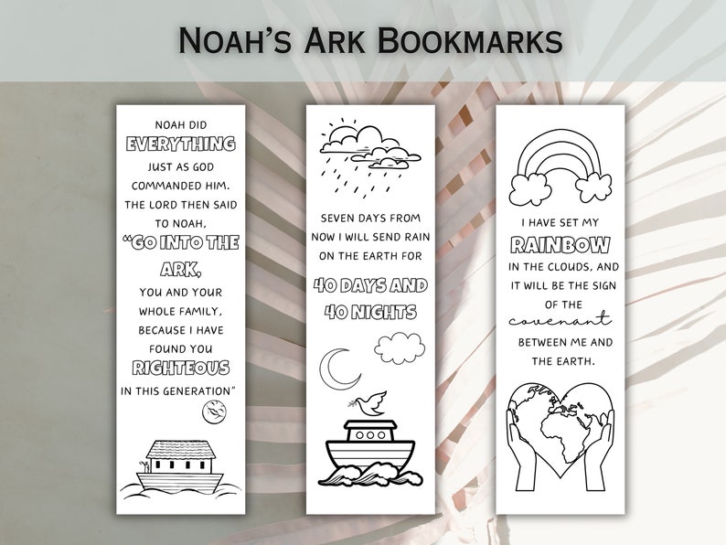 Noahs Ark Color Craft for Sunday School Lesson Book Lover Gift Reading ...