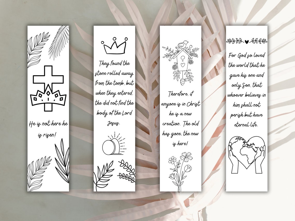 8 Christian Easter Coloring Bookmark Bundle Children's Ministry ...