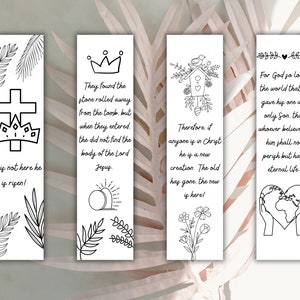 8 Christian Easter Coloring Bookmark Bundle Children's Ministry ...