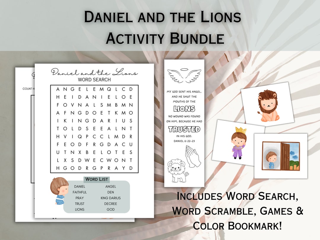 Daniel and the Lions Den Craft Sunday School Activity Page Bible Games ...
