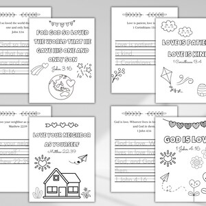 Bible Verse Coloring Printable Sunday School Craft About God Love Kids ...