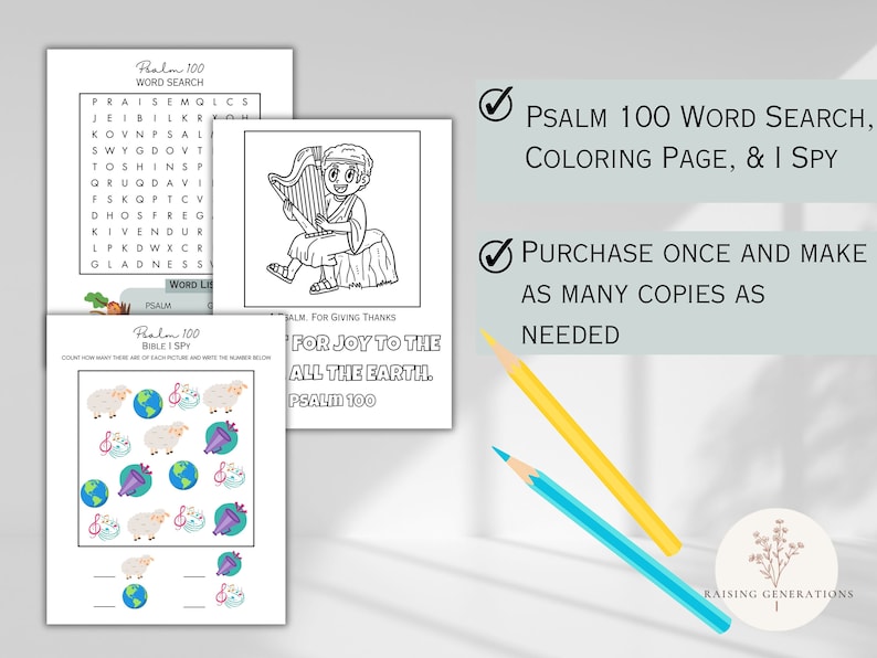 Psalm 100 Learning Resource Kids Craft Psalm 100 Sunday School Activity ...