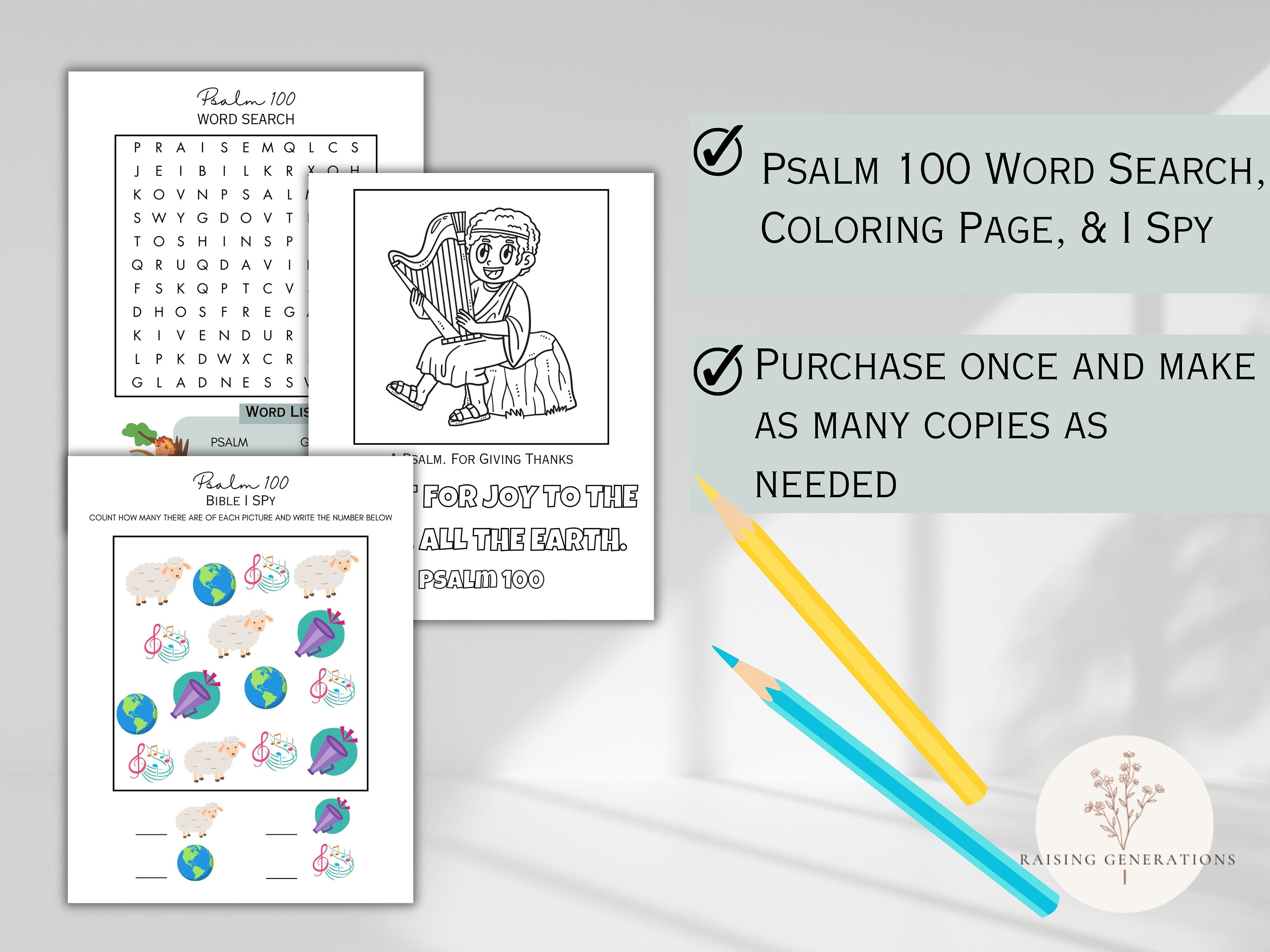 Psalm 100 Learning Resource Kids Craft Psalm 100 Sunday School Activity ...