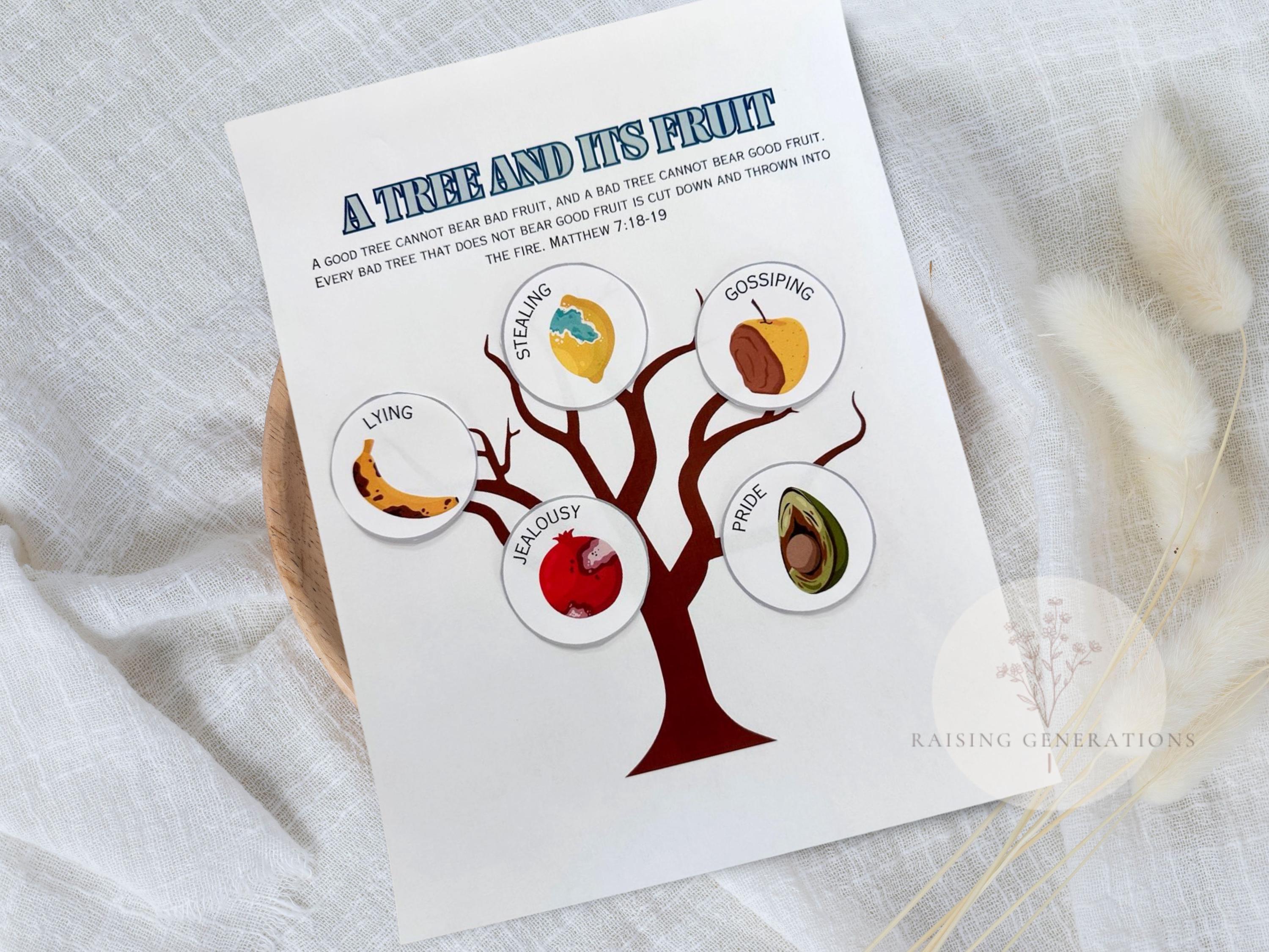 Bearing Good Fruit Craft Sunday School Bible Activity A Tree and It's ...