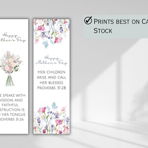 Christian Mothers Day Floral Bookmark Church Gift Tag for Mothers ...