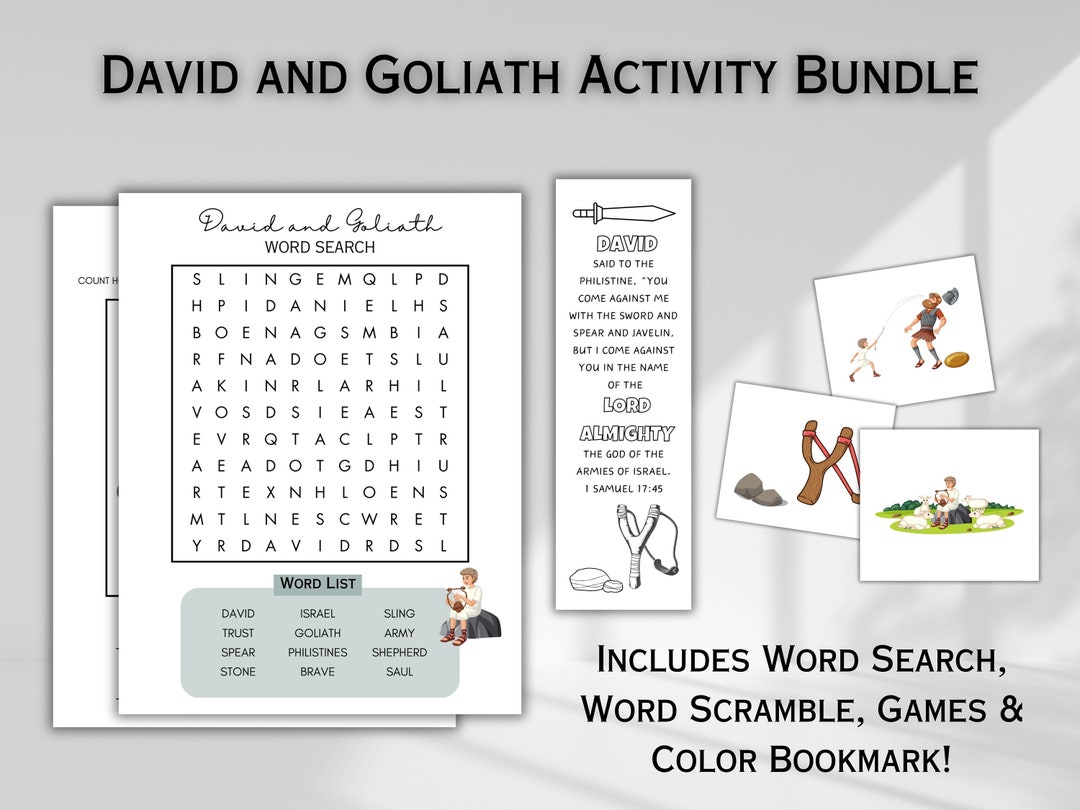 David and Goliath Craft Sunday School Activity for Kids Bible Games ...