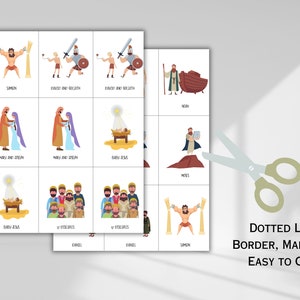 Kids Bible Character Matching Game | Christian Memory Matching Card ...