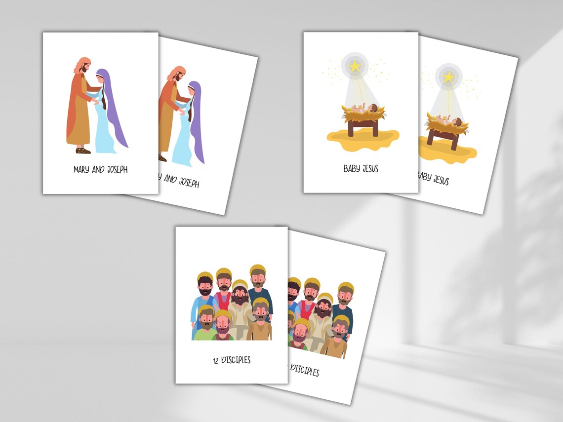 Kids Bible Character Matching Game | Christian Memory Matching Card ...