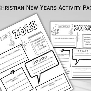 Christian New Years Resolution Page for Kids New Years Sunday School ...