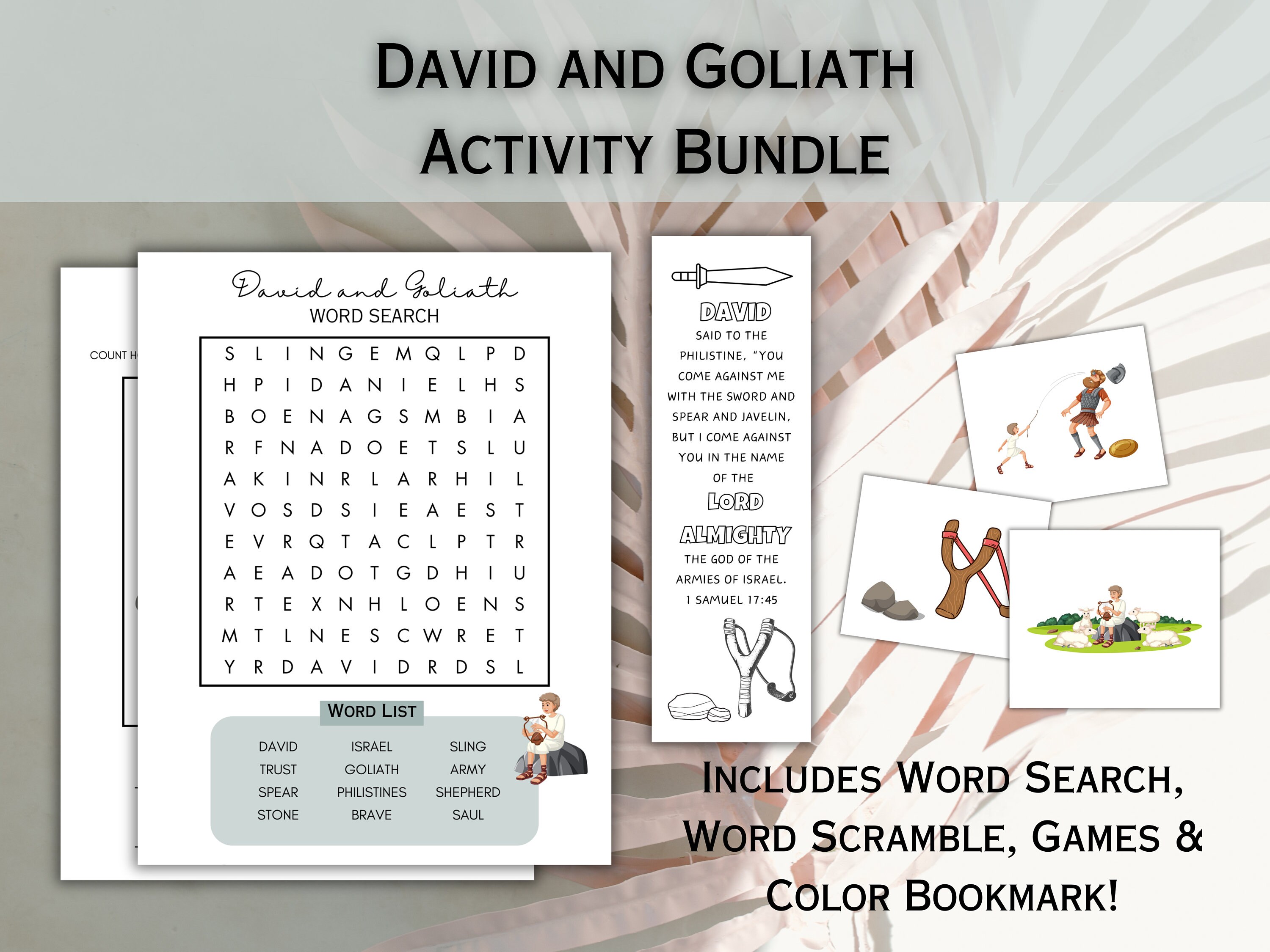 David and Goliath Craft Sunday School Activity for Kids Bible Games ...