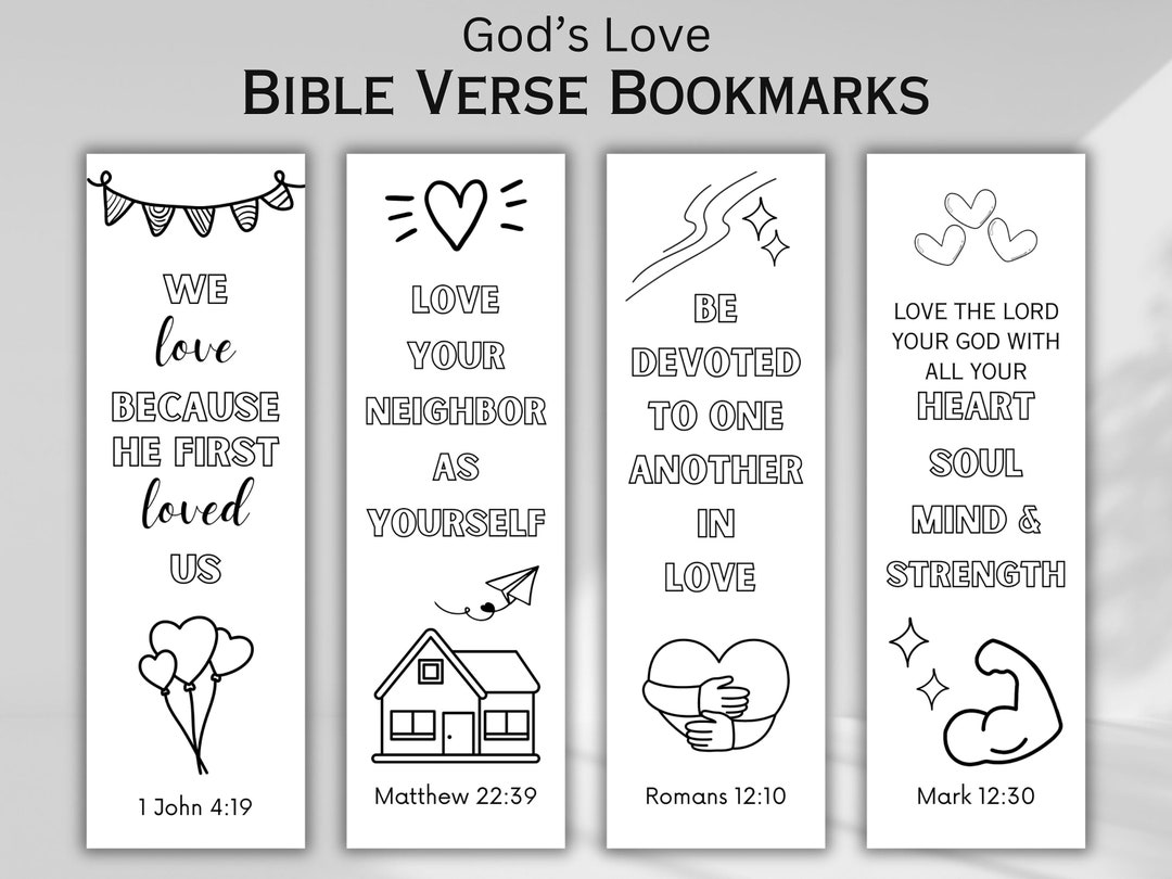 Bible Verse Coloring Bookmarks Printable Sunday School Craft About Gods ...