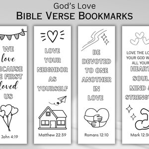 Bible Verse Coloring Bookmarks Printable Sunday School Craft About Gods ...
