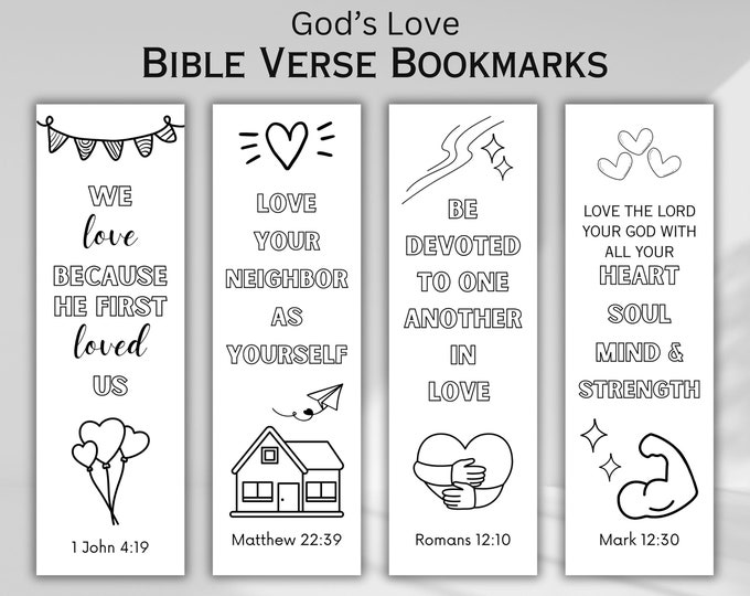 Printable Bible Verse Bookmarks | Bible Verses About Love | Kids Bible ...