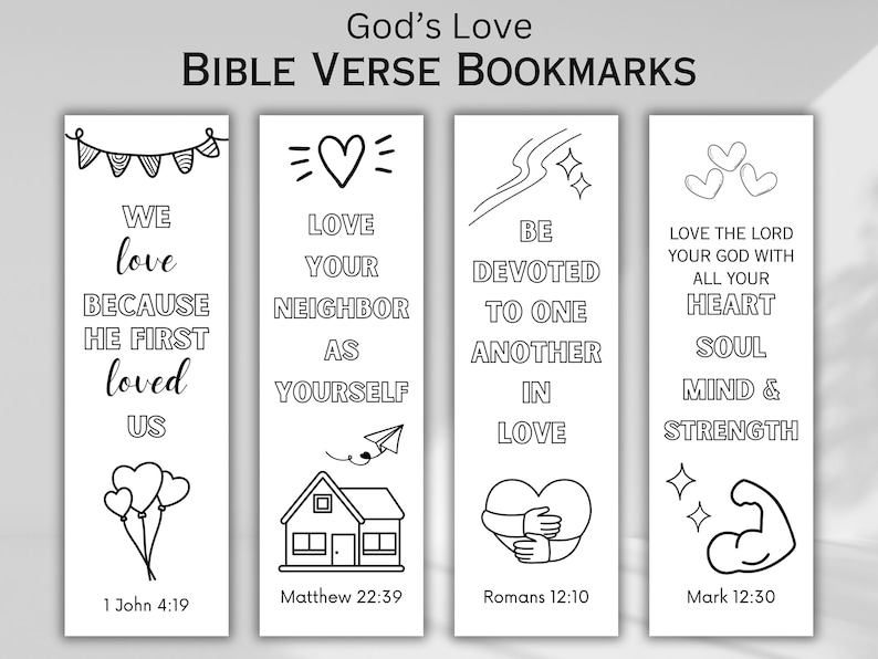 Bible Verse Coloring Bookmarks Printable Sunday School Craft About Gods ...