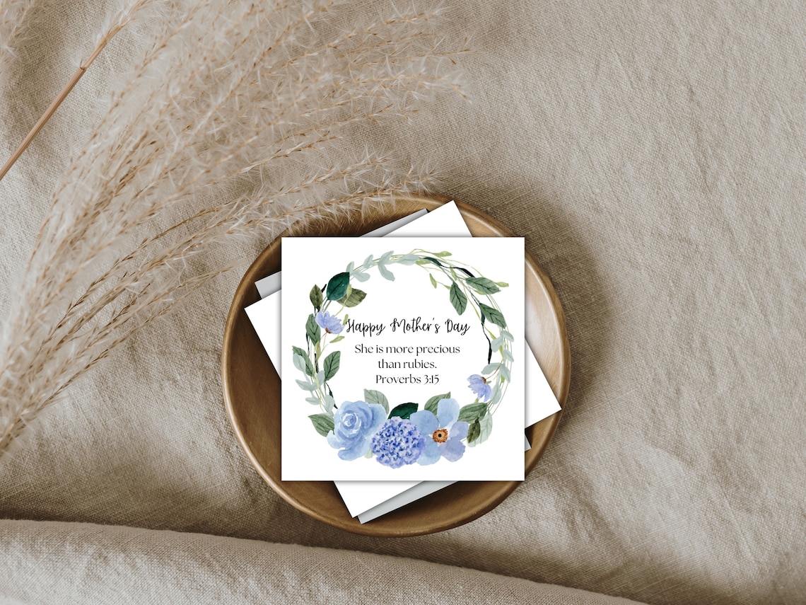 Floral Mothers Day Bible Verse Cards Mothers Day Scripture Cards for ...