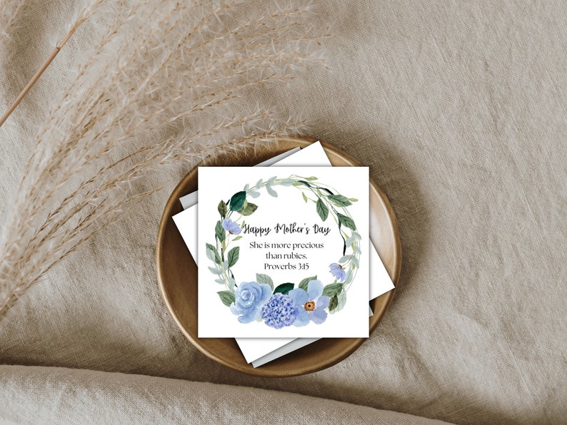 Floral Mothers Day Bible Verse Cards Mothers Day Scripture Cards for ...