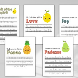 Fruit of the Spirit Bundle Printable Flashcards Poster Bible Verse ...