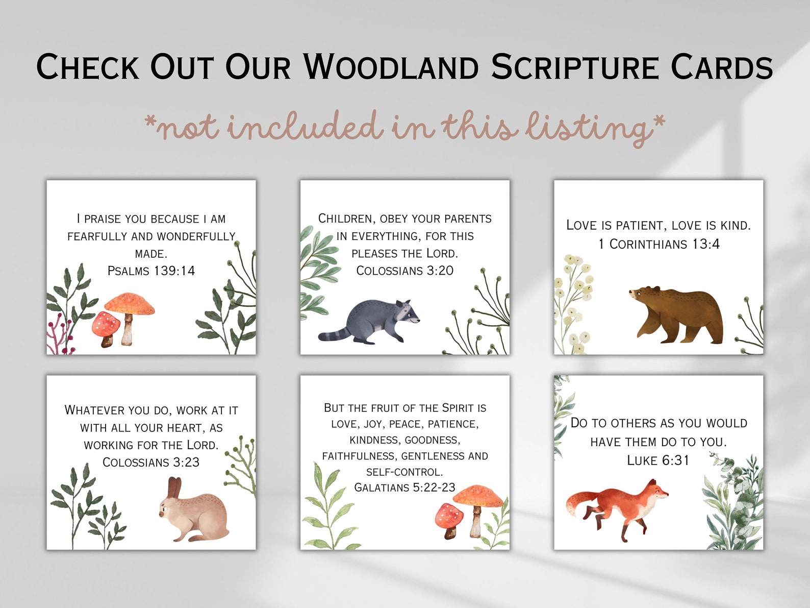ABC Bible Verse Flashcards Scripture Card Printable Alphabet Bible ...