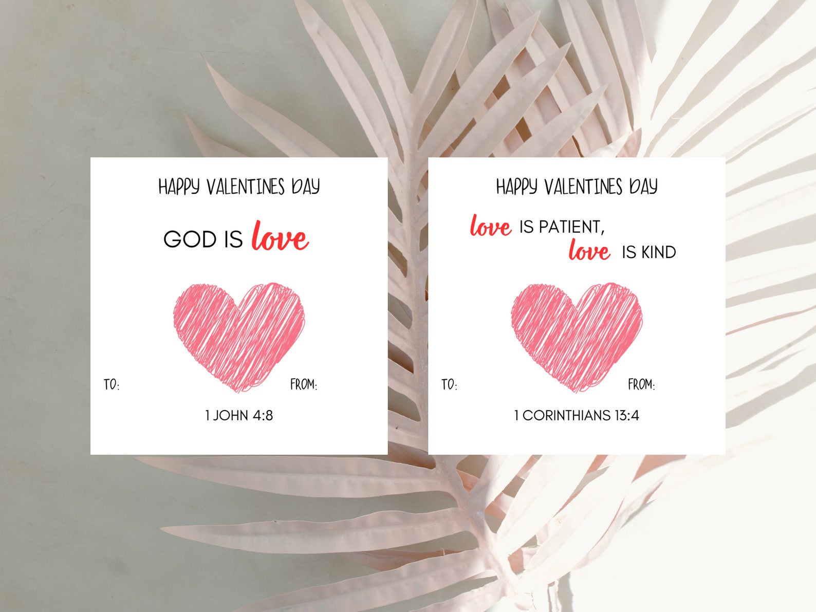 Valentines Bible Verse Cards for Kids, Classmates DIY Christian ...
