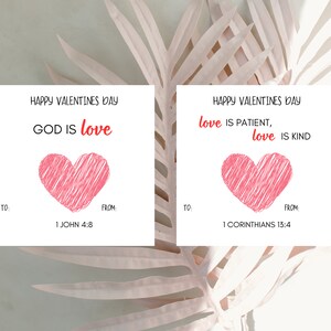 Valentines Bible Verse Cards for Kids, Classmates DIY Christian ...
