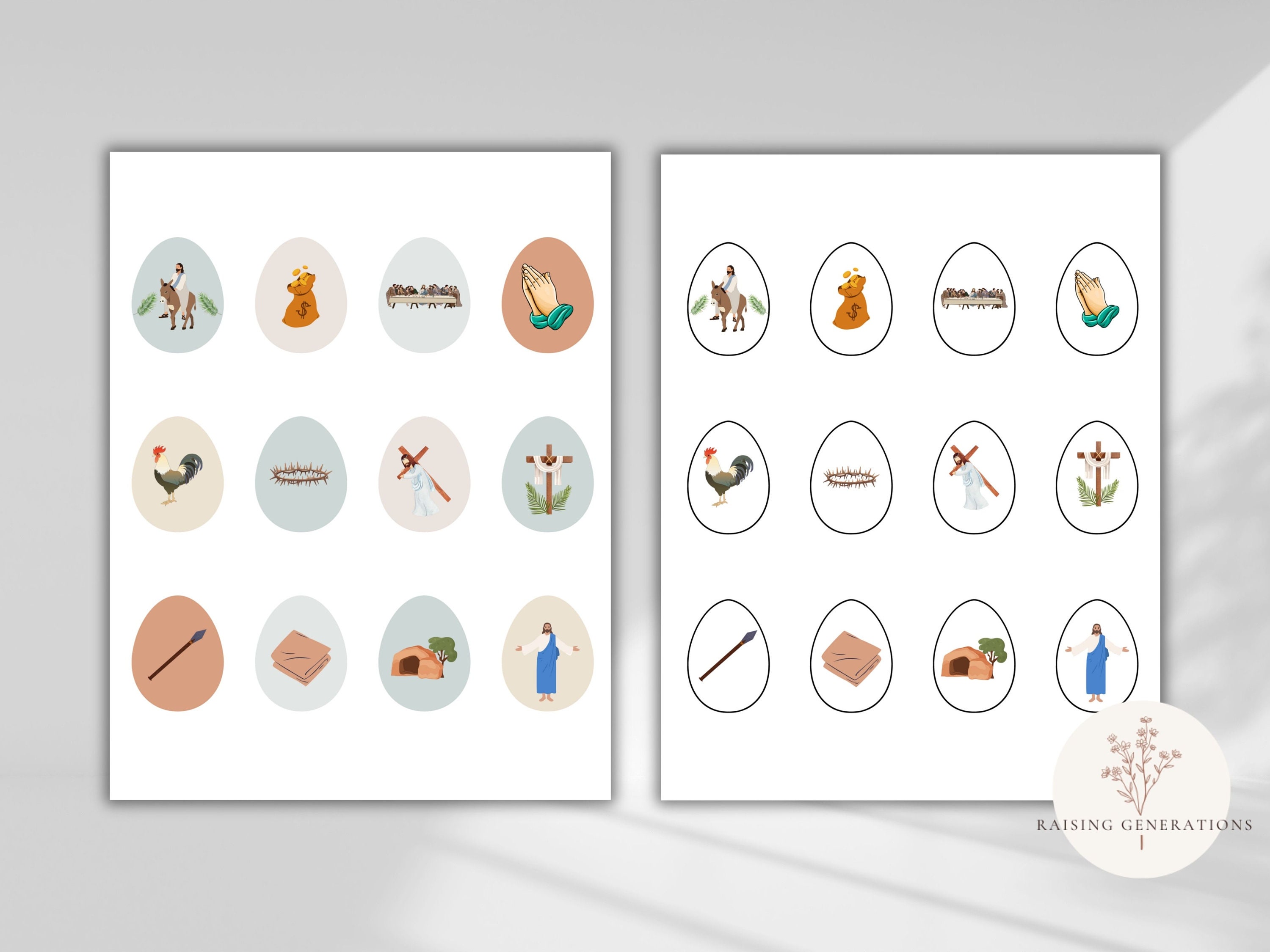 Printable Easter Story Eggs Jesus Resurrection Eggs Christian Easter ...