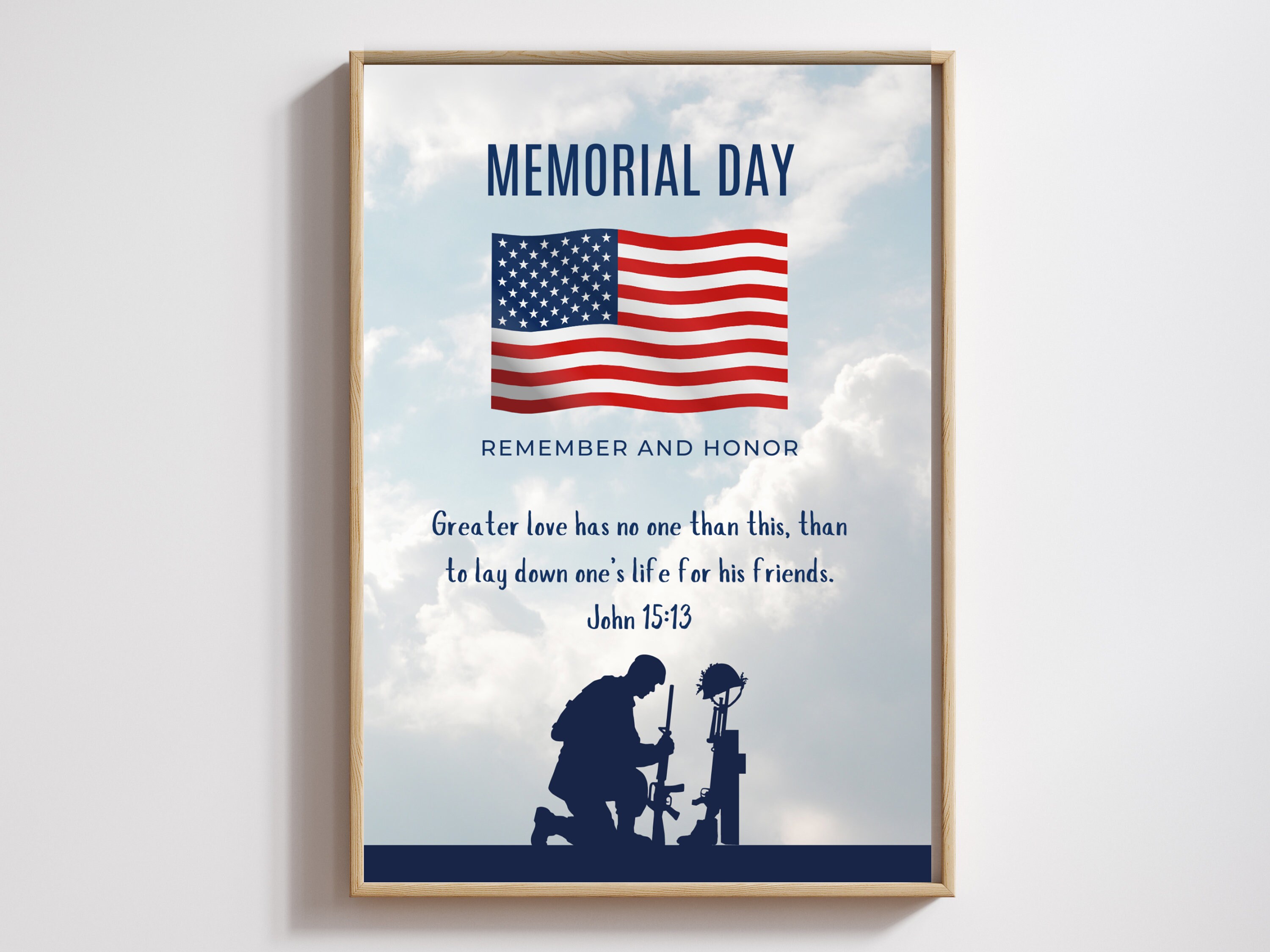 Christian Memorial Day Poster Bible Verse Cards Church Scripture Cards ...